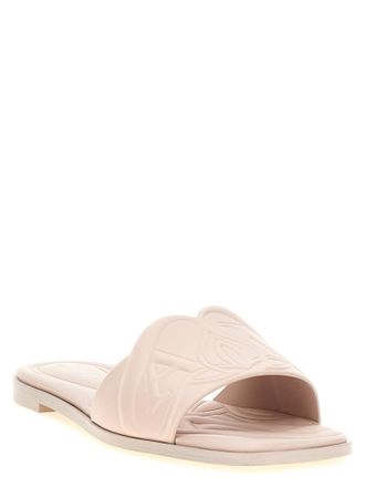 Alexander McQueen Womens Multicolor Calfskin Slides Shoe