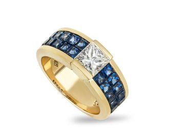 Bespoke Yellow Gold Diamond & Sapphire Ring