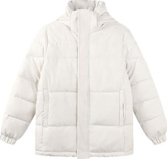 Generic Veste matelassée dhiver pour femme, veste matelassée épaisse à capuche confortable et isolée de transition, vêtements dextérieur coupe-vent pour rando