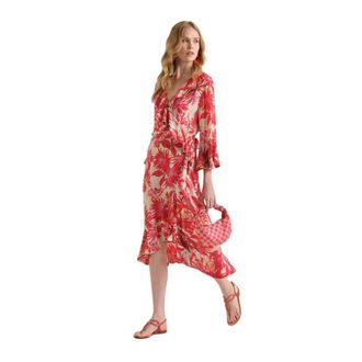 Maliparmi Maliparmi, Femme, Robes, Rouge, Taille: 44 FR Robe Jungle Botanique