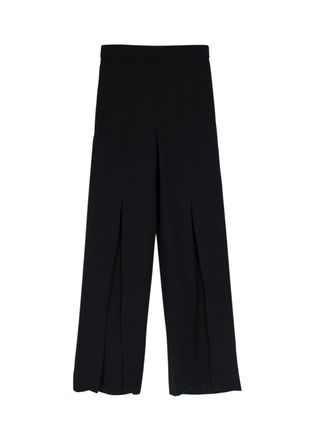 Cushnie et Ochs Black High Waisted Front Slit Silk Trousers Size XS