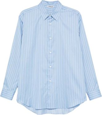 Auralee Homme, Chemises, Bleu, Taille: S Chemise en coton et soie