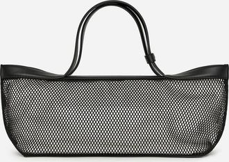 Arket Tragetasche Aus Mesh Mit Lederbesatz -Schwarz