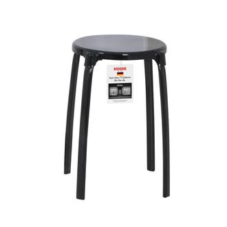 Ridder Bad-Hocker Max &Oslash; 30x46,5cm, schwarz, PP/Stahl | Stabiler Duschhocker mit rutschfesten F&uuml;&szlig;en. Praktischer Duschstuhl f&uuml;r mehr Komfort im Badezimmer. Be