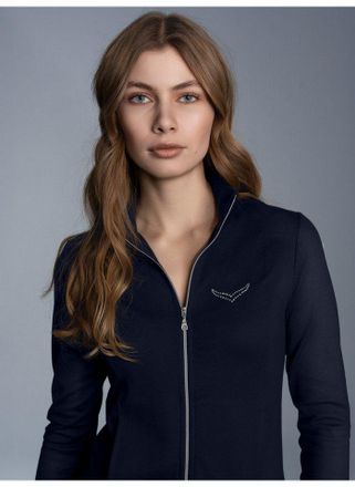 Trigema Sweatjacke TRIGEMA Jacke mit Kristallsteinen (1-tlg)