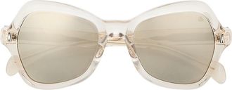 Moncler Moncler Elizia Butterfly Sunglasses, Unisex, Gray, Size: 53