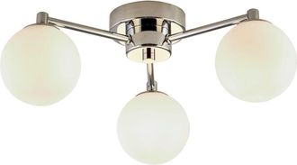 Searchlight Zeitgen&ouml;ssische Deckenleuchte Tiberio Stahl Chrom Wei&szlig; 3 Leuchten G9