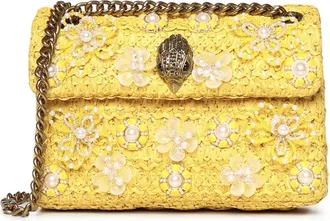Kurt Geiger Femme, Sacs, Jaune, Taille: ONE Size Raffia Mini Kensington