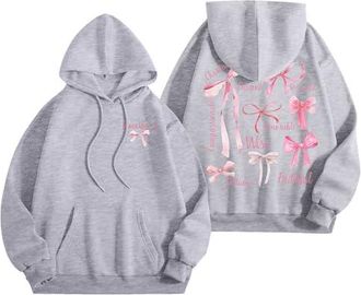 Generic Sweats &agrave; capuche pour femmes, sweats &agrave; capuche &agrave; manches longues, gris, XXL