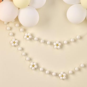 Ginger Ray Margeriten Girlande Filzkugeln Creme, Weiß und Gelb, 1,5 m auf Baumwollschnur, Pastell