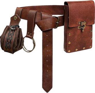 Generic Renaissance-G&uuml;rteltasche - Gothic H&uuml;fttasche Aus PU Leder | Steampunk-Bauchtasche, Mittelalter G&uuml;rteltasche F&uuml;r Cosplay-Kost&uuml;me, Leder-Reisetasche, Mo