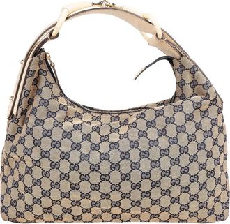 Gucci Crossbody Bags - Gucci GG Monogram Horsebit Handbag - Gr. unisize - in Beige - f&uuml;r Damen
