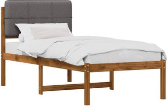 vidaXL Letto Con Testiera Rivestita Naturale E Grigio Chiaro Vidaxl