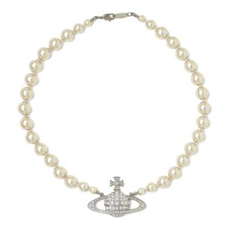 Vivienne Westwood Femme, Accessoires, Beige, Taille: ONE Size One Row Pearl Bas Relief