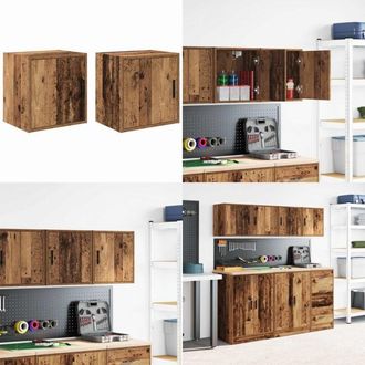 vidaXL Garagen-Wandschr&auml;nke 2 Stk. Altholz-Optik Holzwerkstoff - Vidaxl