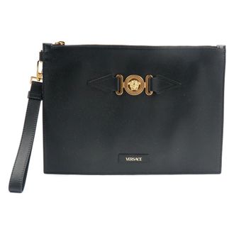 Versace Homme, Sacs, Noir, Taille: ONE Size Medusa Leather Clutch