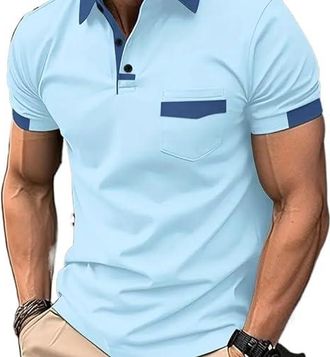Generic Polo de sport pour homme avec poche codée par couleur, 3, XXXXXXL