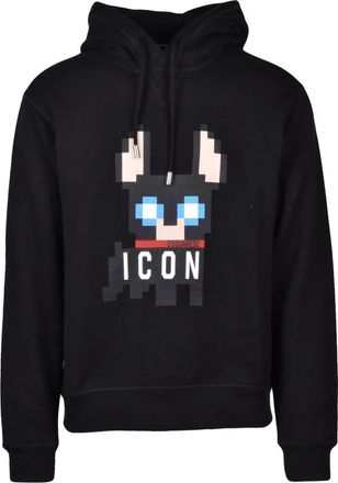 Dsquared2 Homme, Sweatshirts et sweats &agrave; capuche, Noir, Taille: XL Felpa cappuccio