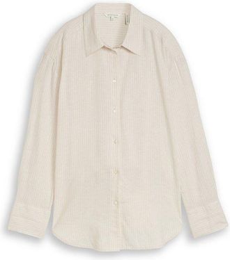 Tom Tailor Langarmbluse Blusen & Shirts Oversize Hemdbluse mit Leinenanteil