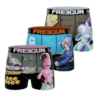 Freegun Boxer Homme Dragon Ball Z, Cale&ccedil;on Homme Goku, Trunks et Buu (Lot de 3), Gris Taille XXL
