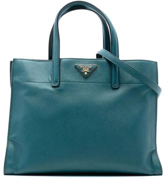 Prada Hobo Bags - Saffiano Soft Triple Pocket Tote - Gr. unisize - in Blau - für Damen