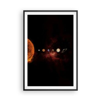Arttor Poster Schwarzrahmen Sonnensystem Planeten Kosmos Deko 61x91cm Wandposter Art Prints Wandbilder Dekoration Wohnzimmer Schlafzimmer K&uuml;che Wanddeko Bild