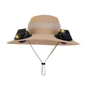Generic Chapeau avec ventilateur solaire | Bonnet avec ventilateur solaire - Bonnet à large bord Protection UV Respirant pour la plage, la randonnée, les voya