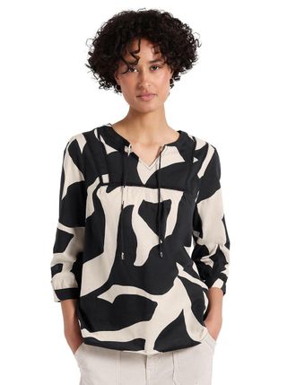 Street One Tunic Blouse w Tape Detail Whale Tail Grey 38