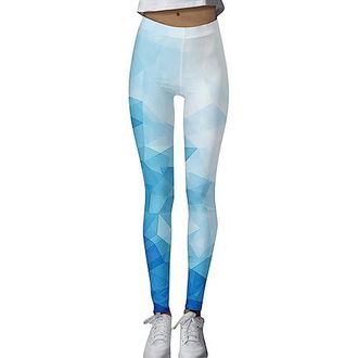 Generic Legging de sport 2026 pour femme - Style d&eacute;contract&eacute; - Taille haute - Pantalon de yoga imprim&eacute;, bleu, XXL