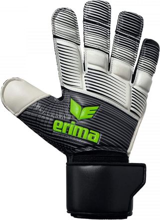 Erima Erwachsene Torwarthandschuhe SKINATOR Hybrid Match, schwarz/weiß/green gecko, 10, 7221904