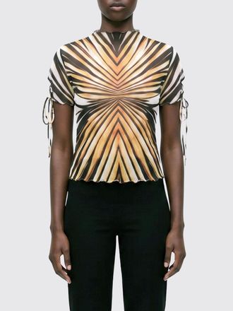 Roberto Cavalli Top col roul&eacute; slim fit avec imprim&eacute; abstrait et manches courtes