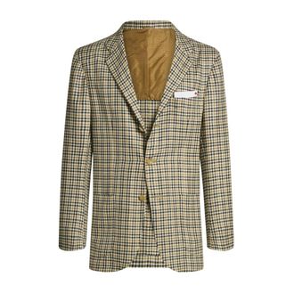 Kiton Homme, Vestes, Multicolore, Taille: L Veste crois&eacute;e &agrave; micro-motif tailleur