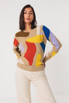 SKFK Damen vegan Pullover Iradi Mehrfarbig