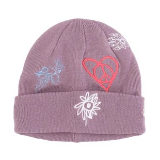 Obey Femme, Accessoires, Violet, Taille: ONE Size Bonnet Lilas Brodé Femme