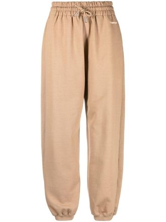 Off-white pantalon de jogging &agrave; logo brod&eacute; - Marron