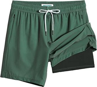 Maamgic Homme Short de Bain 2 en 1 à séchage Rapide avec Doublure | Séchage Rapide Short de Natation décontracté Boardshorts avec Pantalon intérieur et Poche,