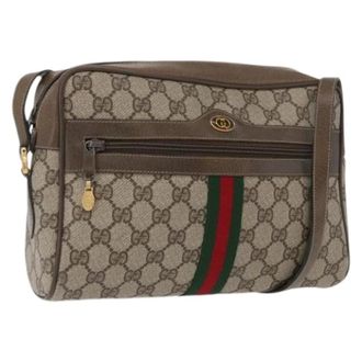 Gucci Sac bandouli&egrave;re GG Canvas Vintage doccasion - Femme - Pre-owned - Beige - Taille: ONE Size