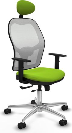 Piqueras y Crespo Computerstuhl mit 1D-Armen, h&ouml;henverstellbarer Lendenwirbelst&uuml;tze und festem Kopfteil, ausgestattet mit Syncro/Traslack und injiziertem Schaumstoff, W