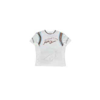Acne Studios Femme, Tops, Multicolore, Taille: 40 FR T-shirt en jersey de coton avec imprim&eacute; logo Trompe Loeil