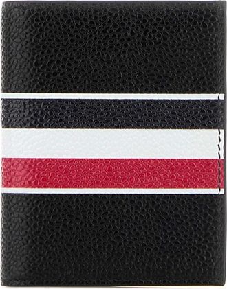 Thom Browne Homme, Accessoires, Noir, Taille: ONE Size Pebble Grain Leather Double Card Holder