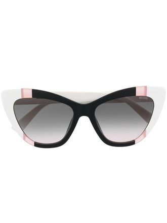 Moschino lunettes de soleil &agrave; monture papillon - Blanc