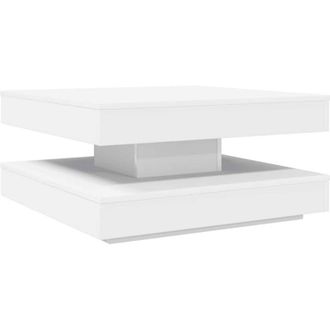 vidaXL Vidaxl - Table basse gigogne rotative 360&deg; en bois ding&eacute;nierie blanc 70x70x34,5 cm - Capacit&eacute; 20 kg - Assemblage requis