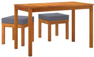 vidaXL Vidaxl - Ensemble &agrave; manger de jardin 3 pcs et coussins Acacia solide