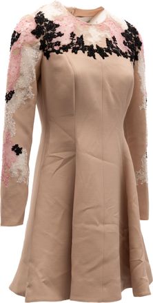 Valentino Garavani Womens Beige Lace Cocktail Dress