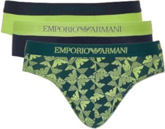 Emporio Armani Homme, Sous-v&ecirc;tements, Multicolore, Taille: S Slips en coton pur (lot de 3)