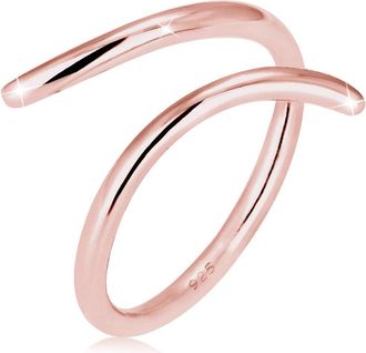 Elli Ring Damen Wickelring Blogger in 925 Sterling Silber Rosé Vergoldet