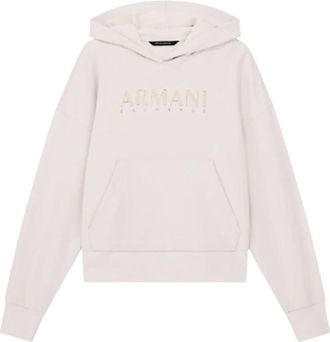 A|X Armani Exchange Femme, Sweatshirts et sweats &agrave; capuche, Blanc, Taille: 36 FR Repertoire Sweat &agrave; capuche