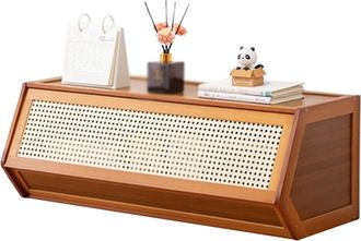 Generic Stapelbarer Bambusschrank for Selberbauen mit Klappt&uuml;r, Moderne Sammlervitrine mit Staubschutzplatte, Robustes ABS-Kunststoffm&ouml;bel, for Flur, Wohnzimm