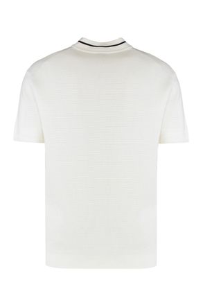 HUGO BOSS Mens Cotton Blend Polo With Zipper Collar White Lyocell Shirts T-shirts And Polos