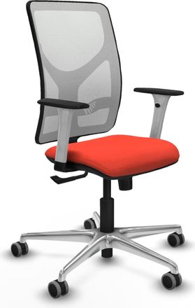 Piqueras y Crespo Schreibtischstuhl in Orange, mit wei&szlig;en und schwarzen Armlehnen, h&ouml;henverstellbare Lendenwirbelst&uuml;tze, ausgestattet mit Sincro 3 Positionen und Schnei